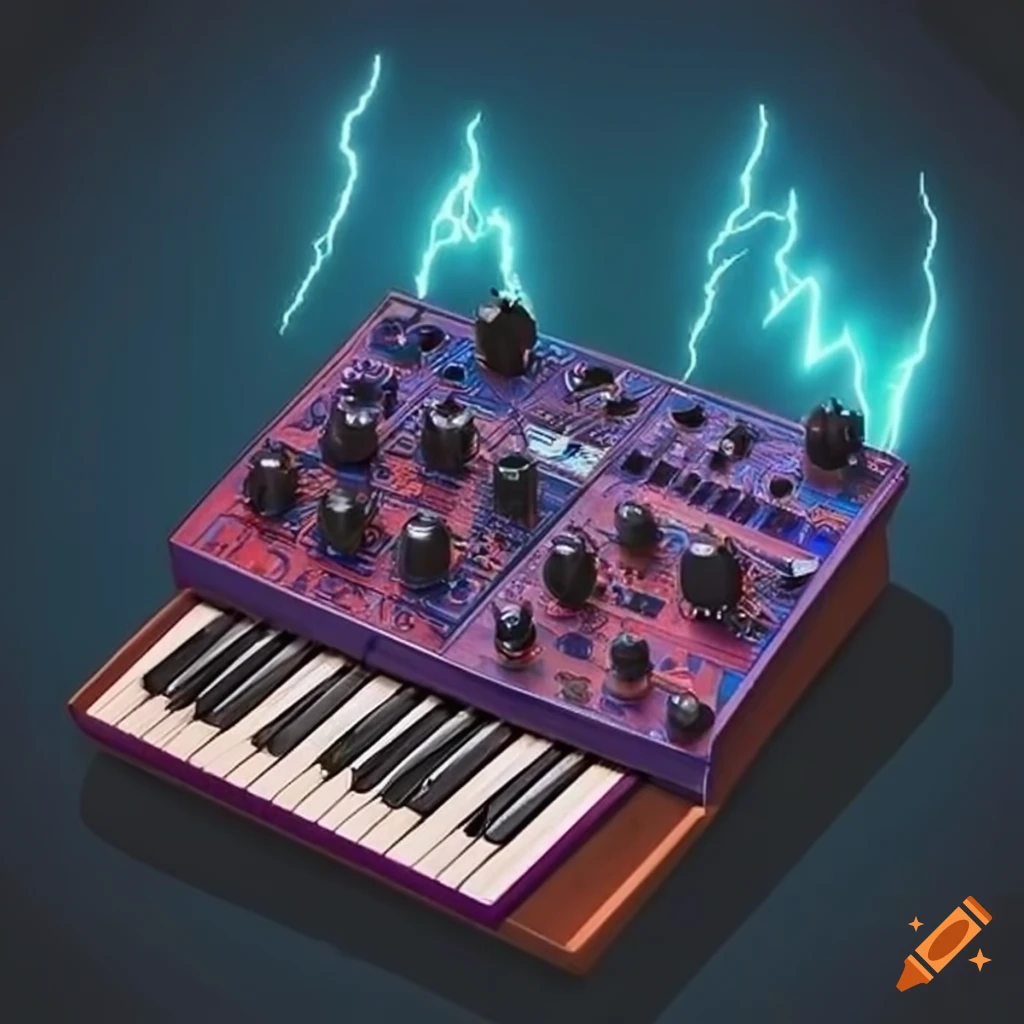 Electrifying synthesizer with a lightning bolt design