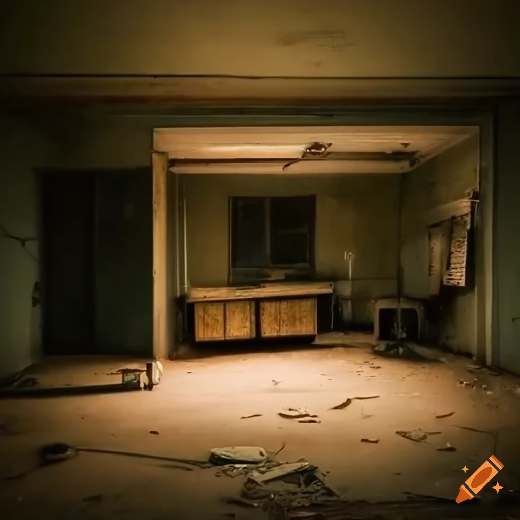 Desk in a deserted security office of an abandoned factory