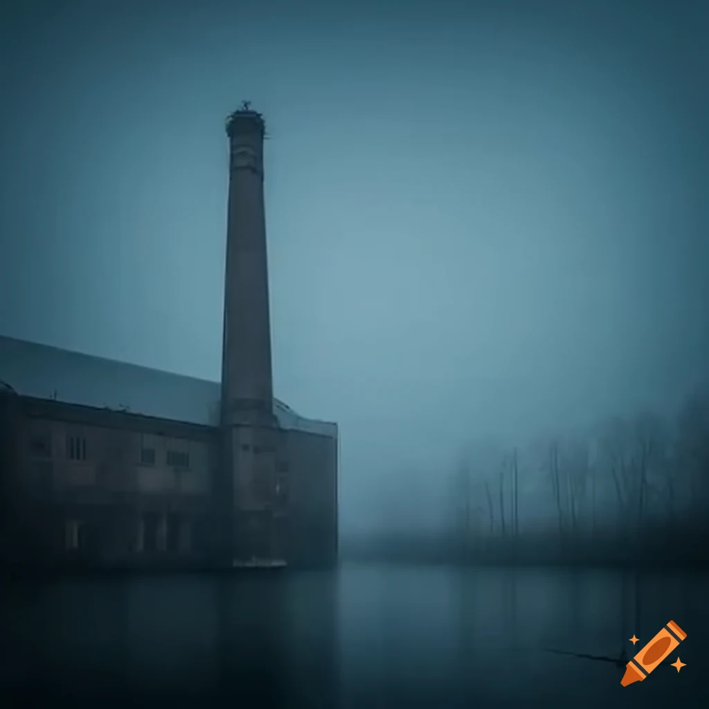 A mysterious fog covering an iconic industrial building