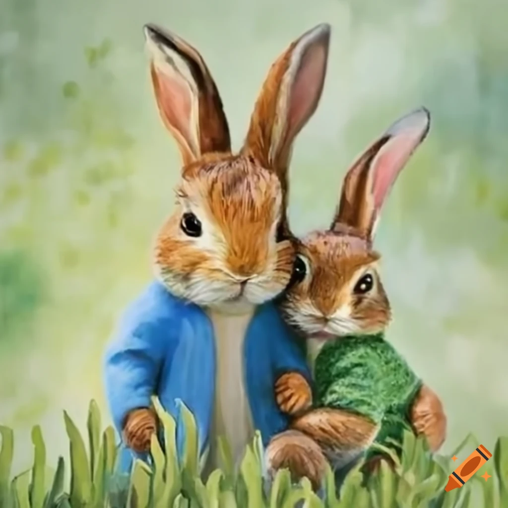 Peter rabbit family with mom and children, Inspiracja Danuta Muszyńka ...