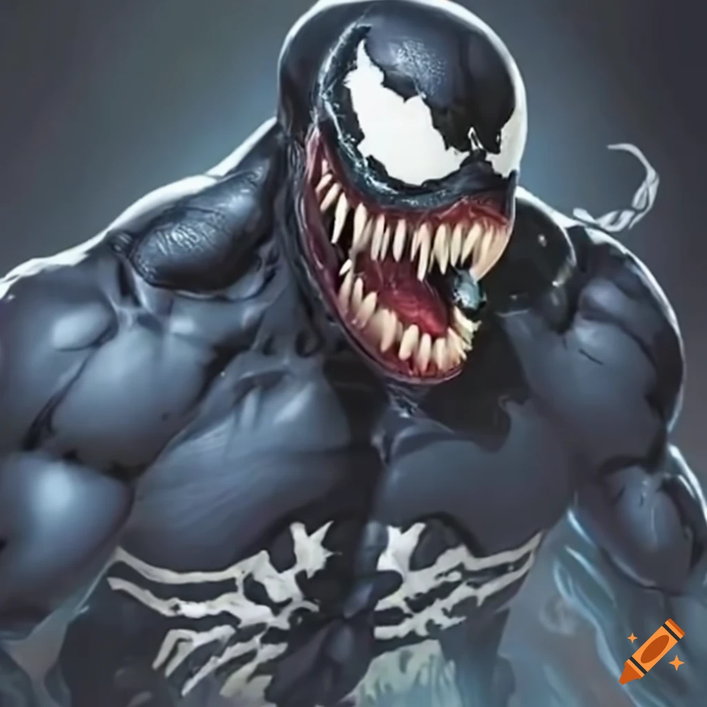 Marvel's iconic character venom in a menacing pose on Craiyon