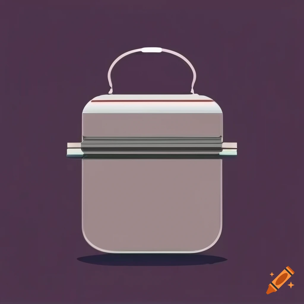 Retro metal lunch box with monochrome design vectorial style on Craiyon