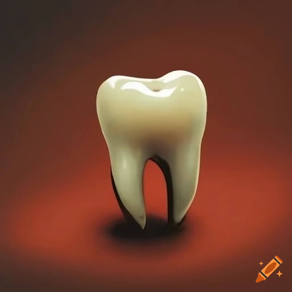 An artist painting a tooth