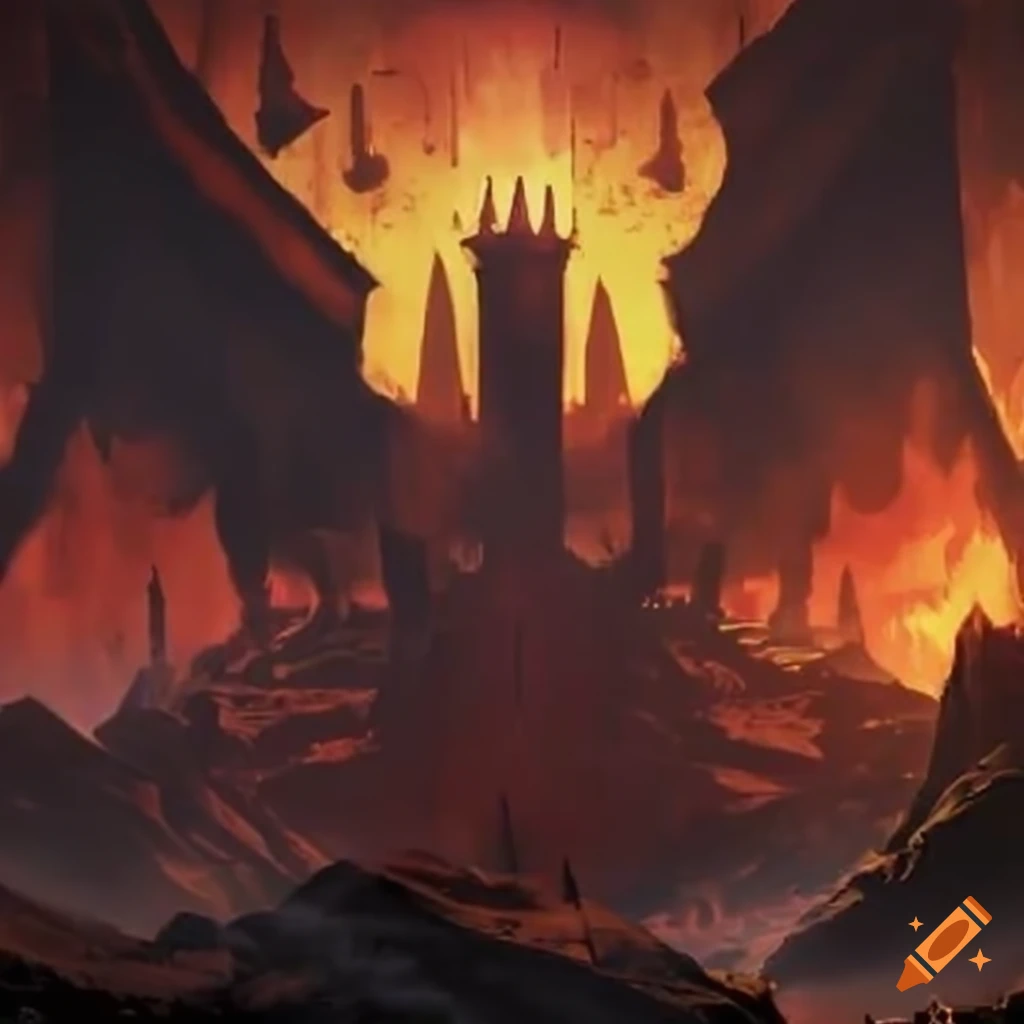 Hellish fortress in hell