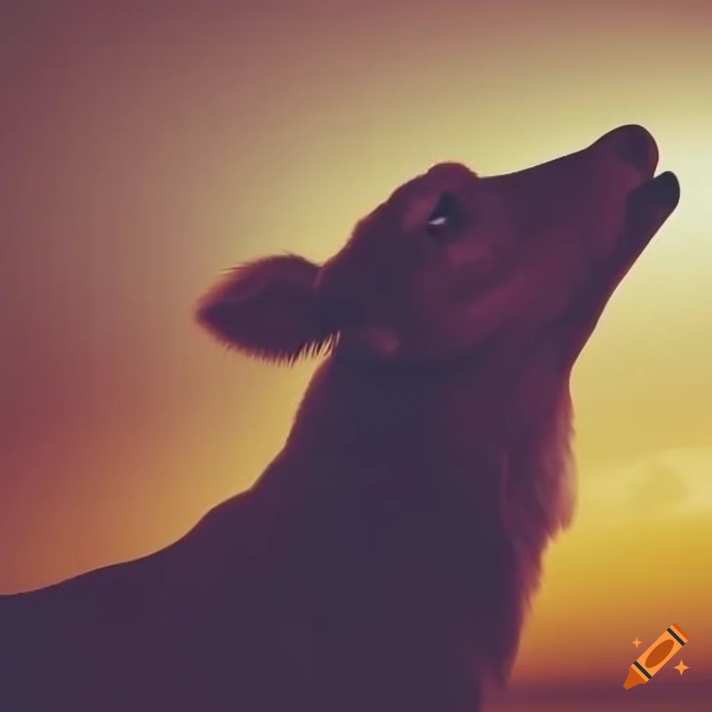 A cow howling