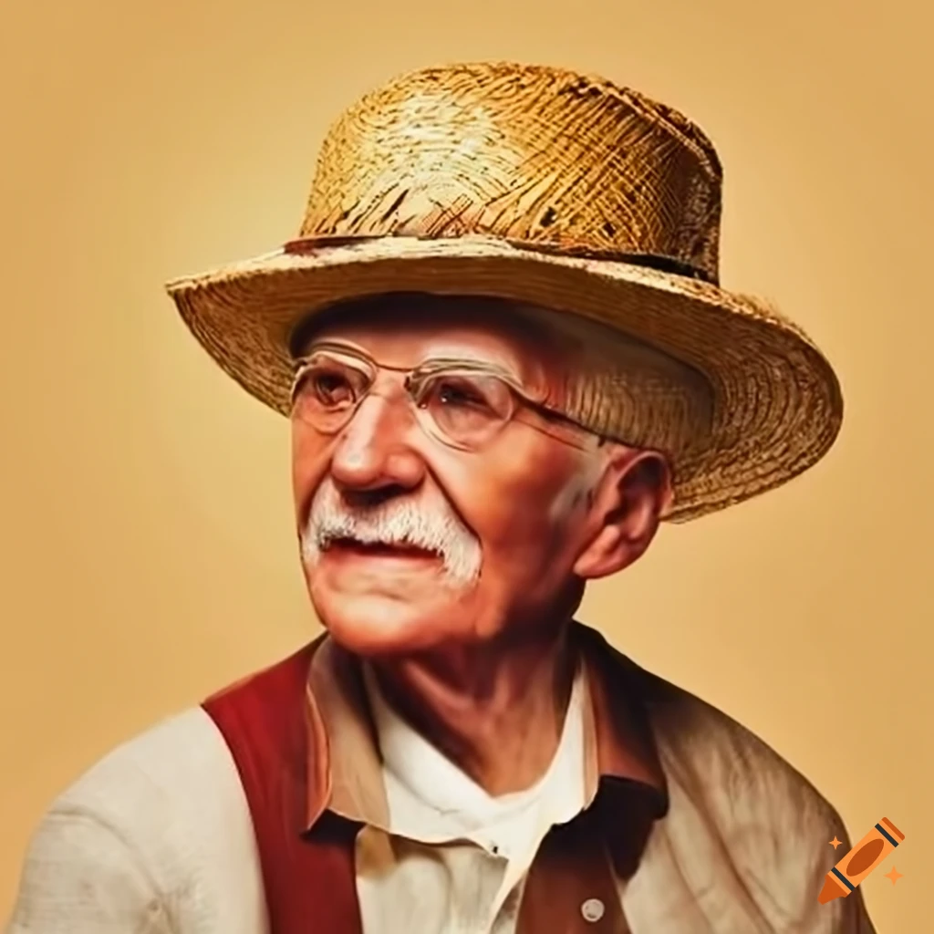 Cleet davidson as a farmer in a straw hat on Craiyon