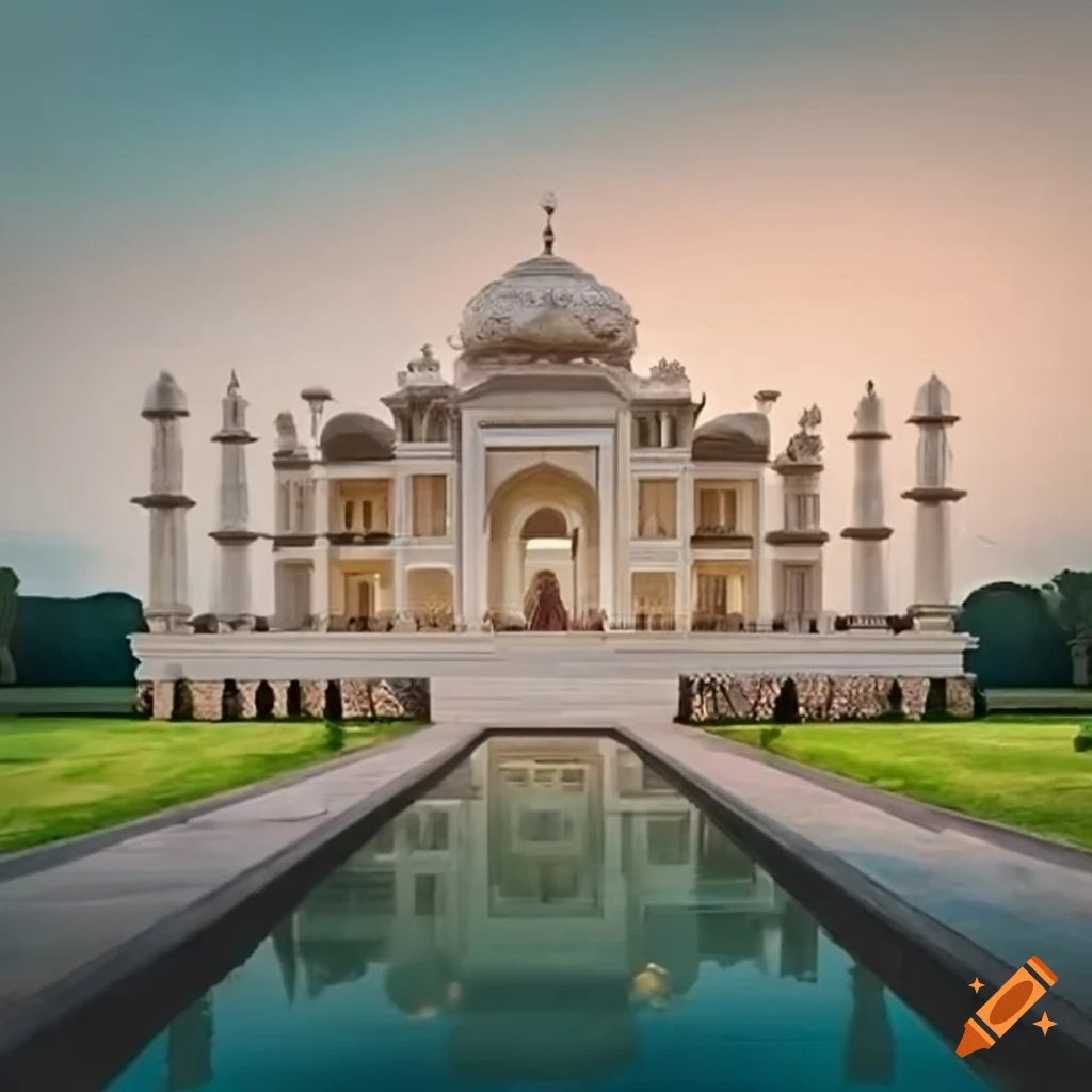 The white house in mediterranean architectural style mahal full front ...