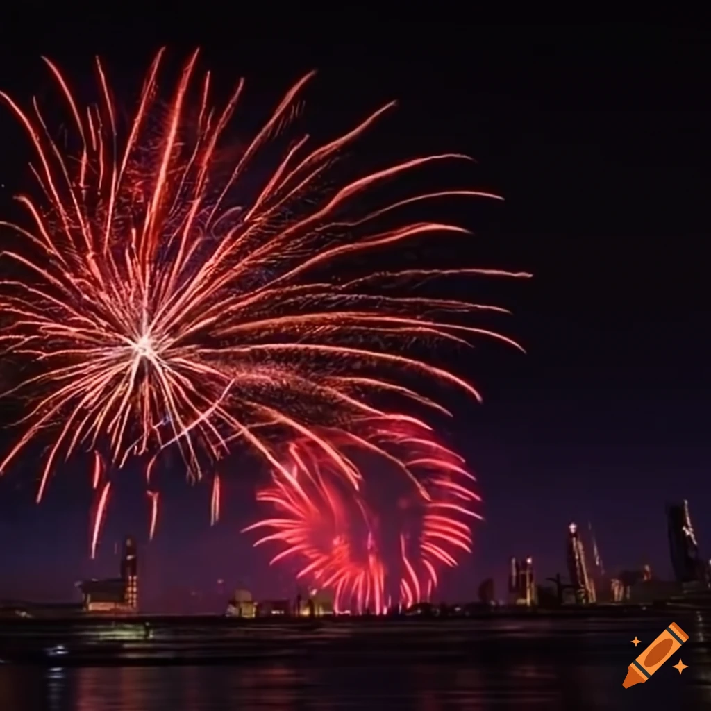 Evangelion evening fireworks on Craiyon