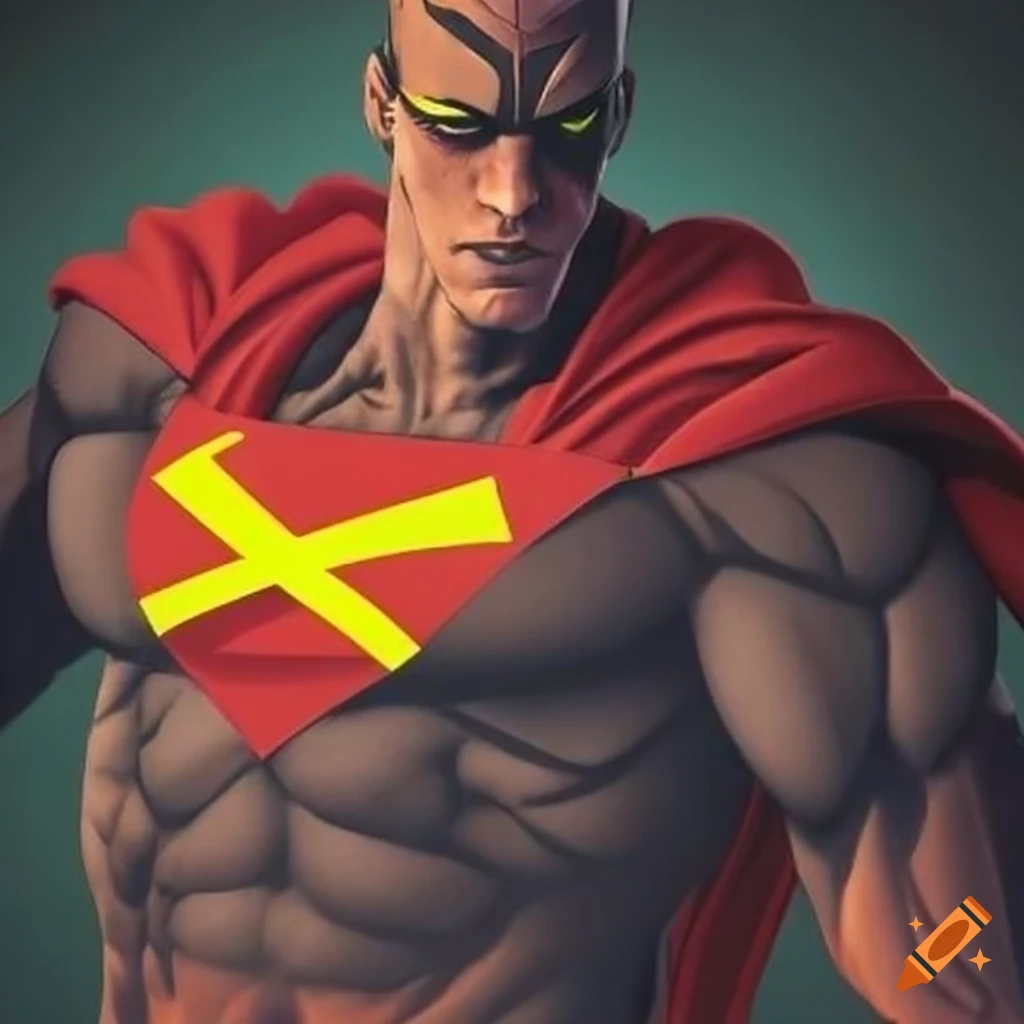 A superhero with a prominent yellow x emblem on his chest