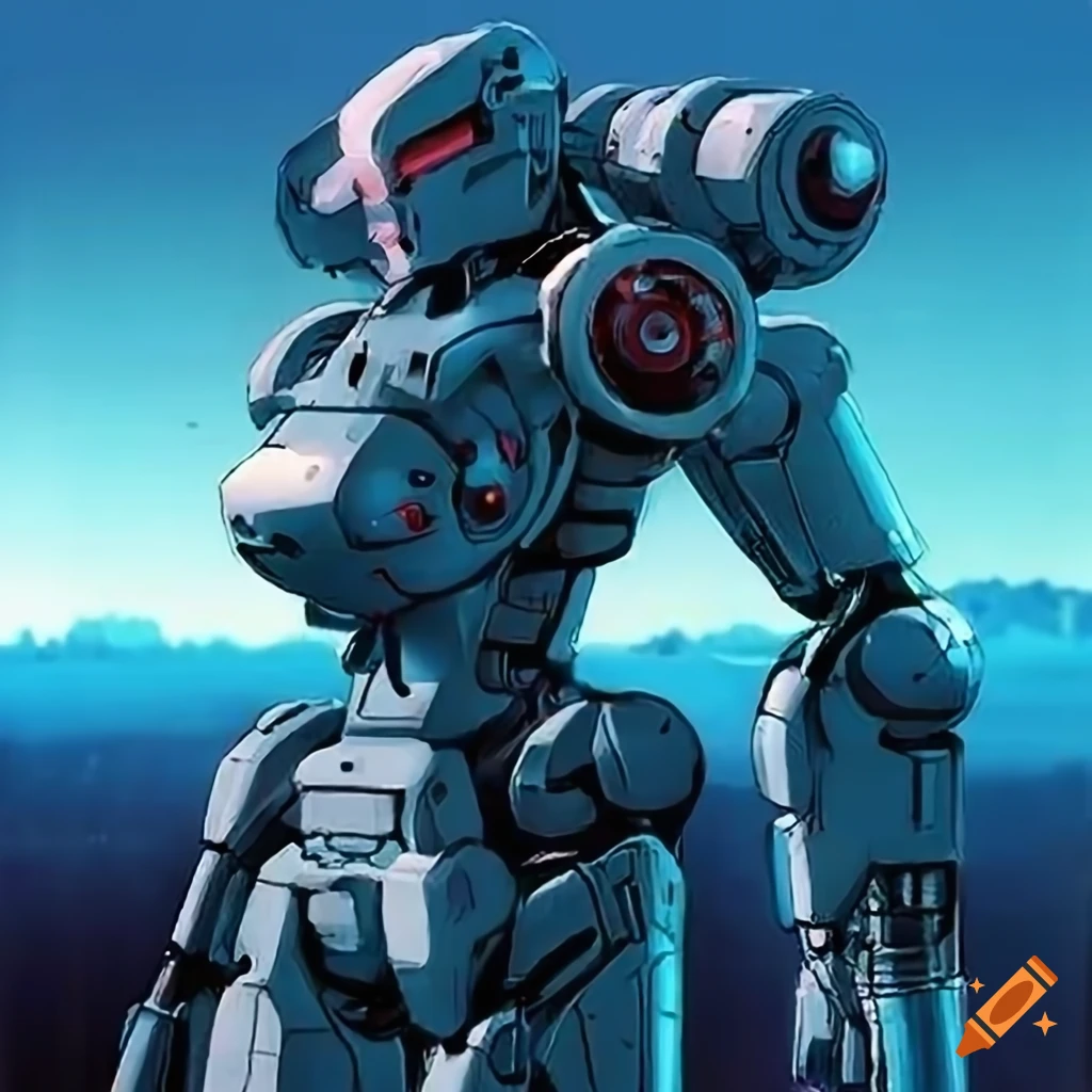 Hiroshi Nagai, Cyber City Oedo 808, Anime girl in large Mech Robot on ...