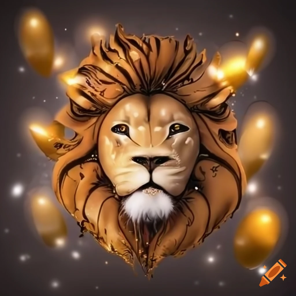 A mystical leo zodiac sign featuring birthday balloons