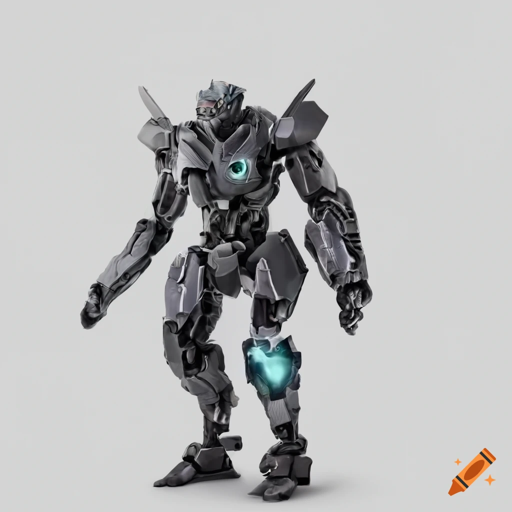 Mecha character, white background