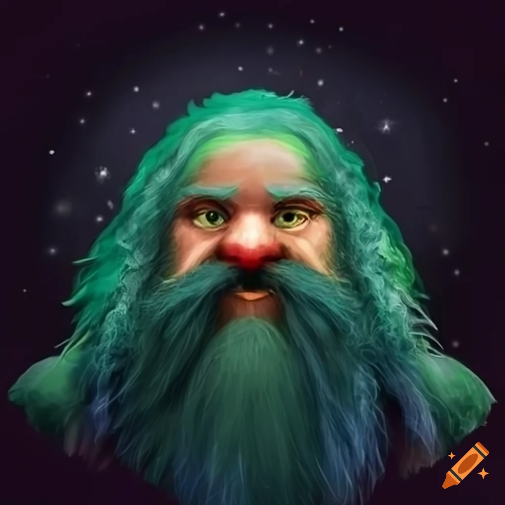 Create a photo of a small, thin, black-skinned, friendly dwarf with a ...