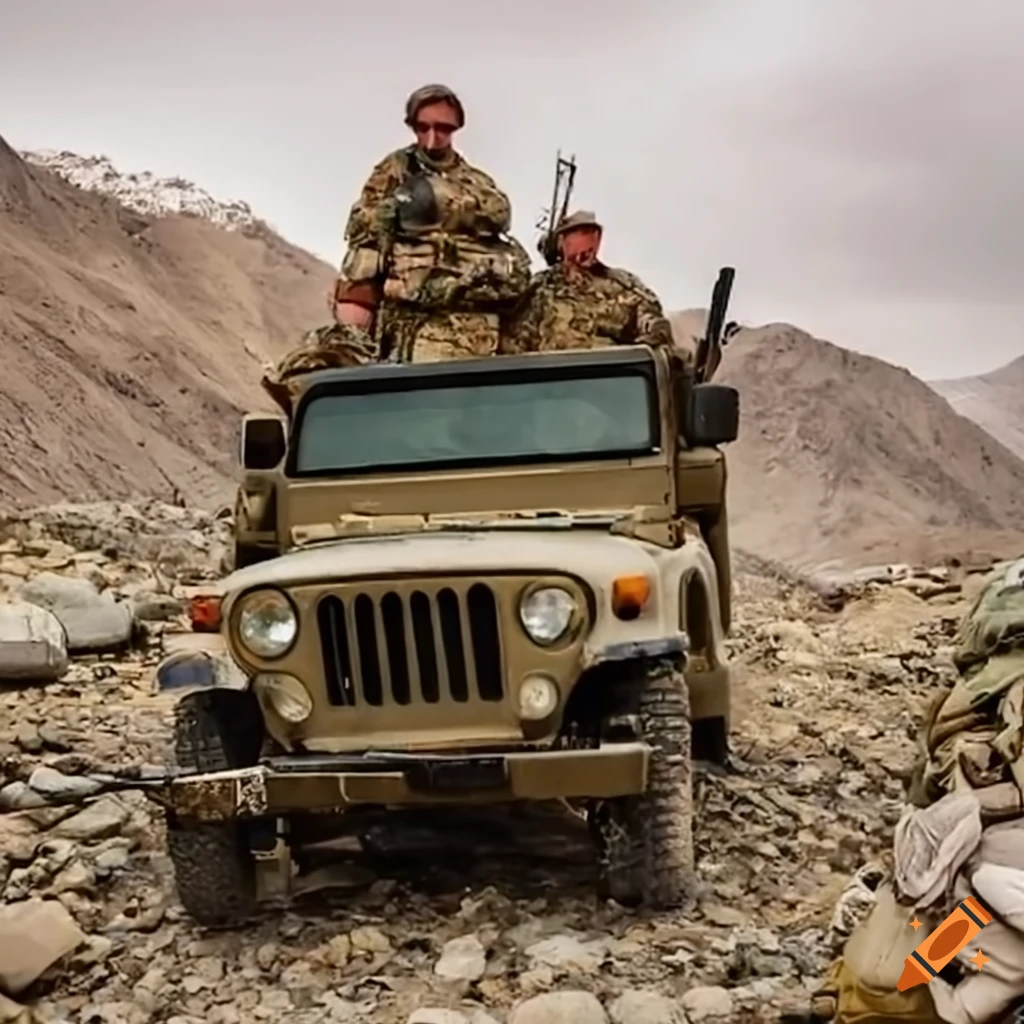 A jeep of the Red Army in Afghanistan on Craiyon