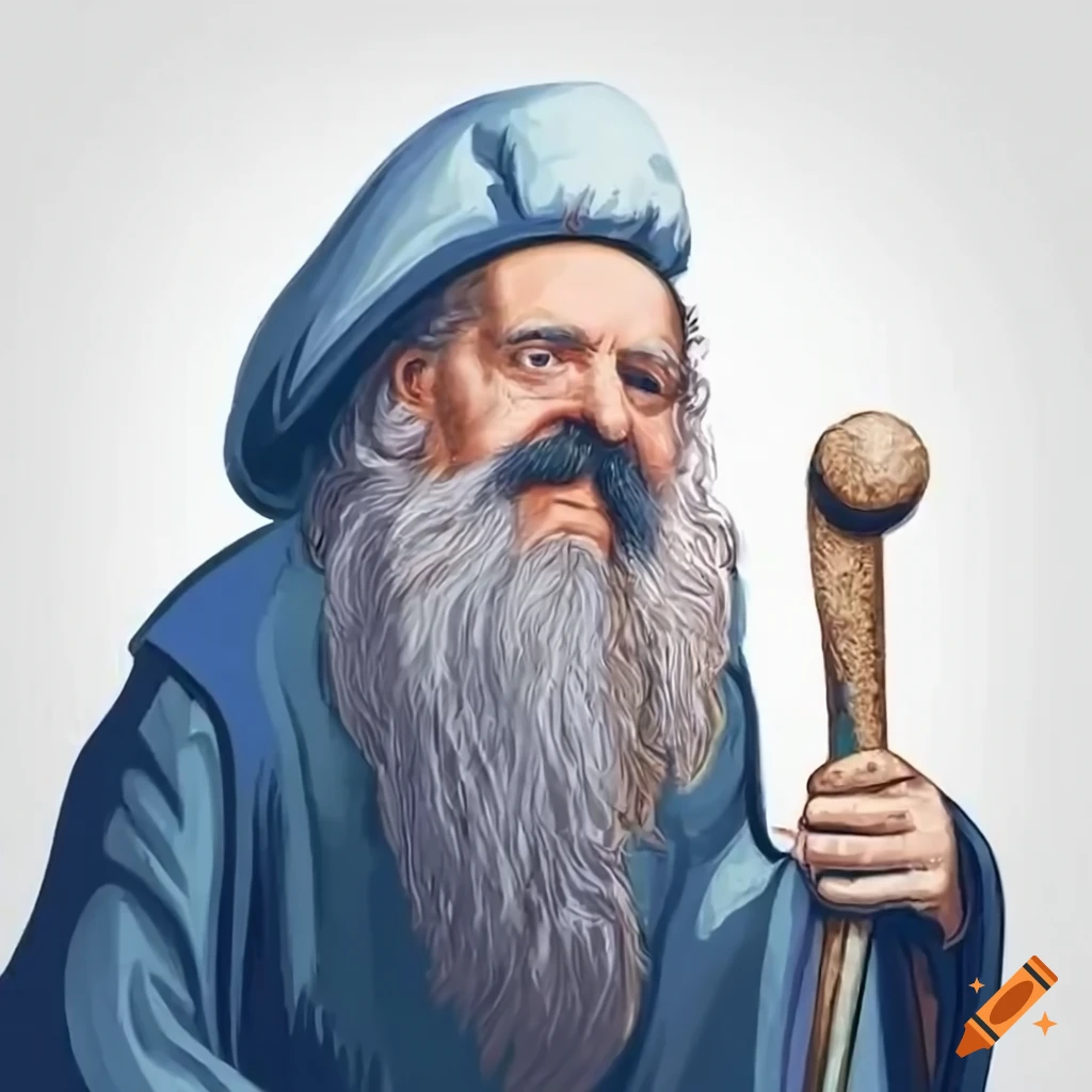 Portrait of a baker wizard wearing a chef wizard hat, middle aged man ...