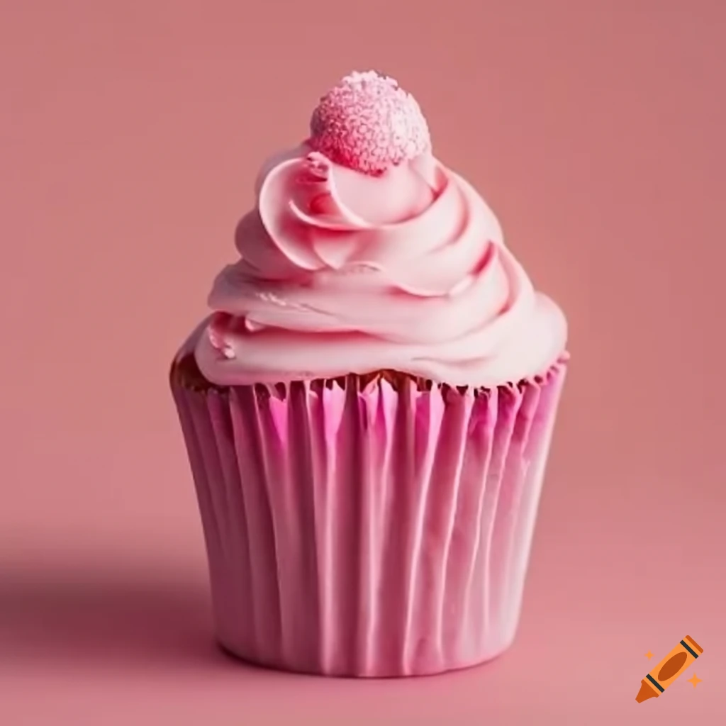 Cupcake cremoso color rosa on Craiyon