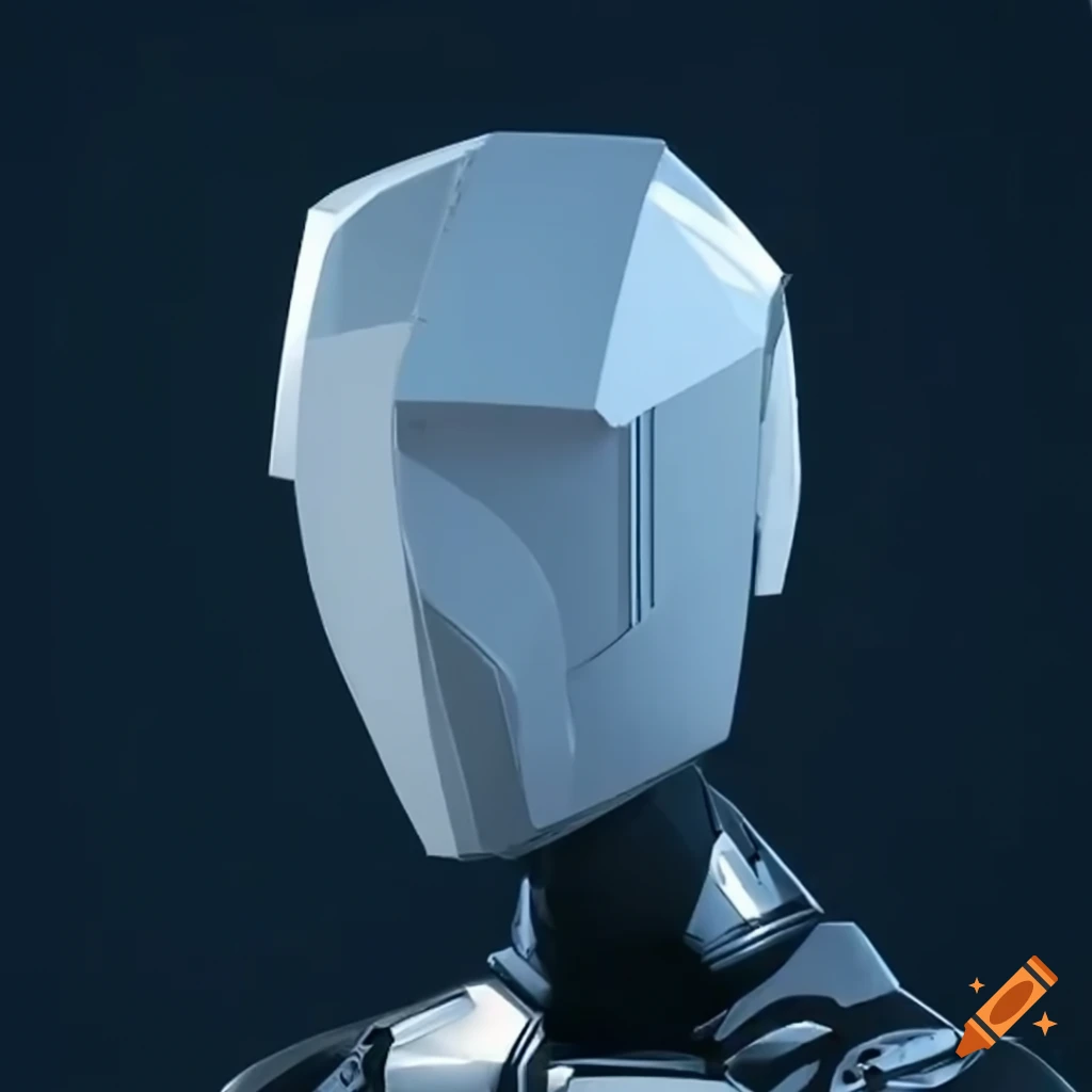 A faceless, white futuristic elegantly designed robot on Craiyon