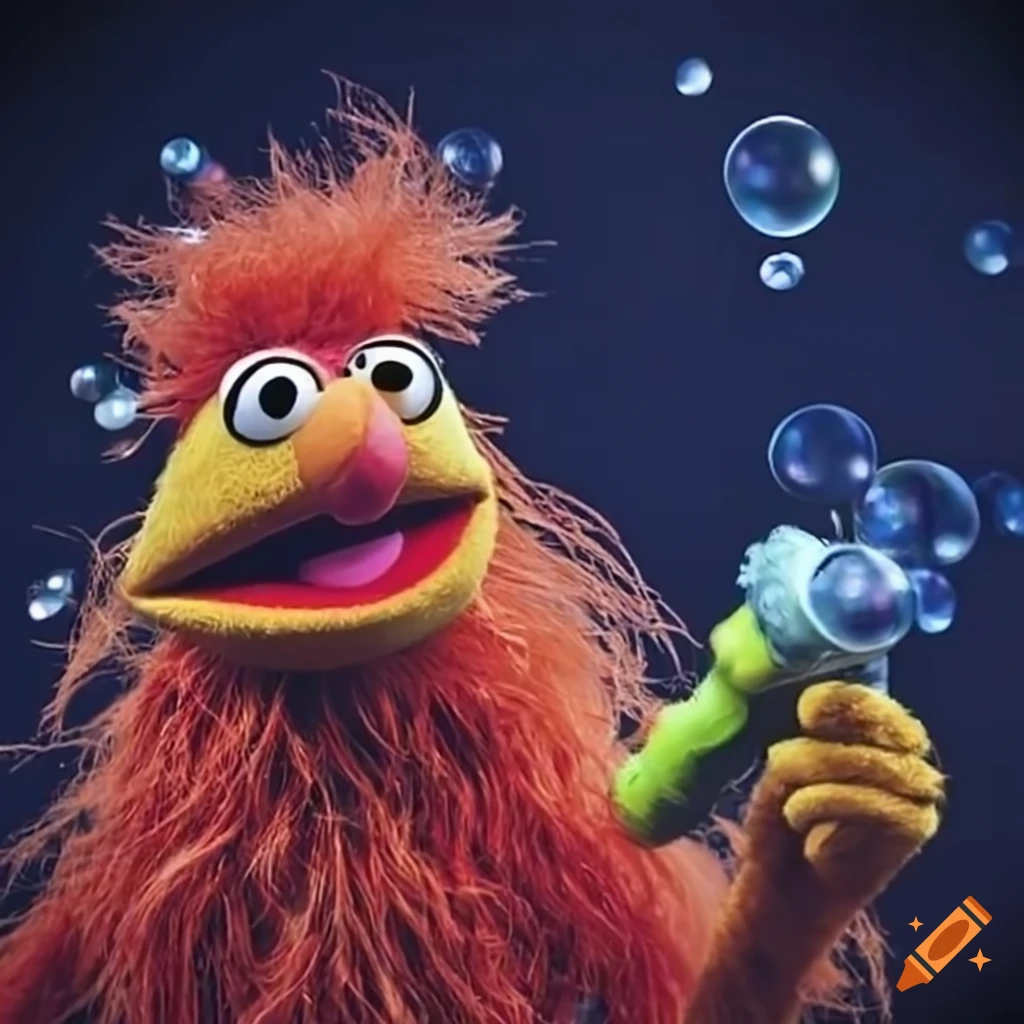 Muppets playing with bubble guns on Craiyon