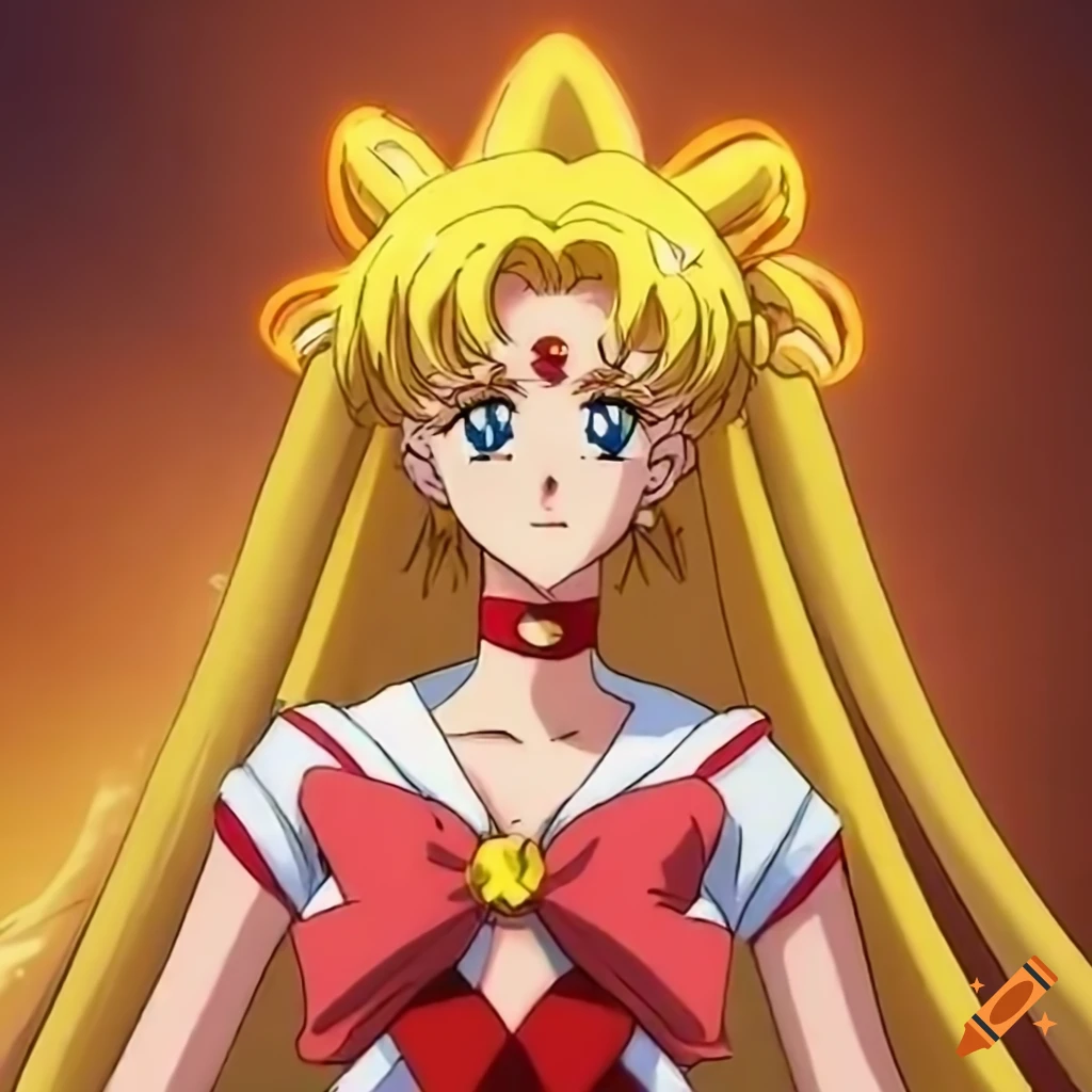 Sailor Venus, from Sailor Moon, with long spiky SSJ hair and an orange ...