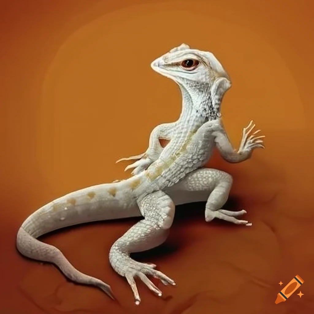 A white lizard wizard in a desert on Craiyon