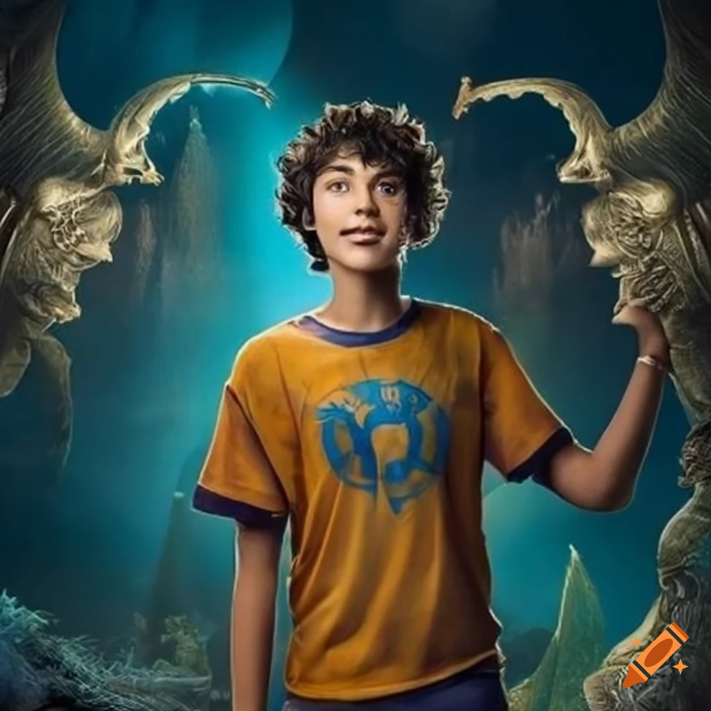 A book cover featuring percy jackson, a young demi-god hero