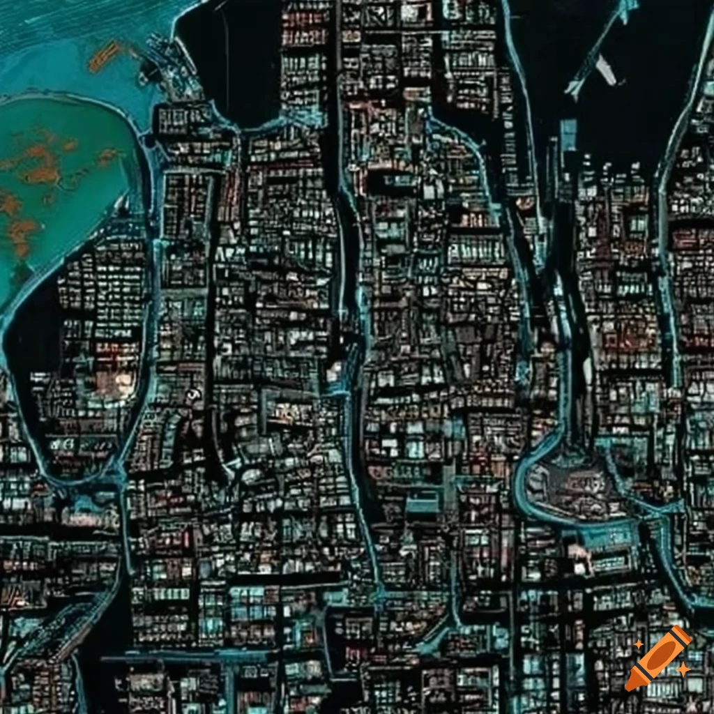 Fictional city cartography inspired by NEW ORLEANS , add urban centers ...