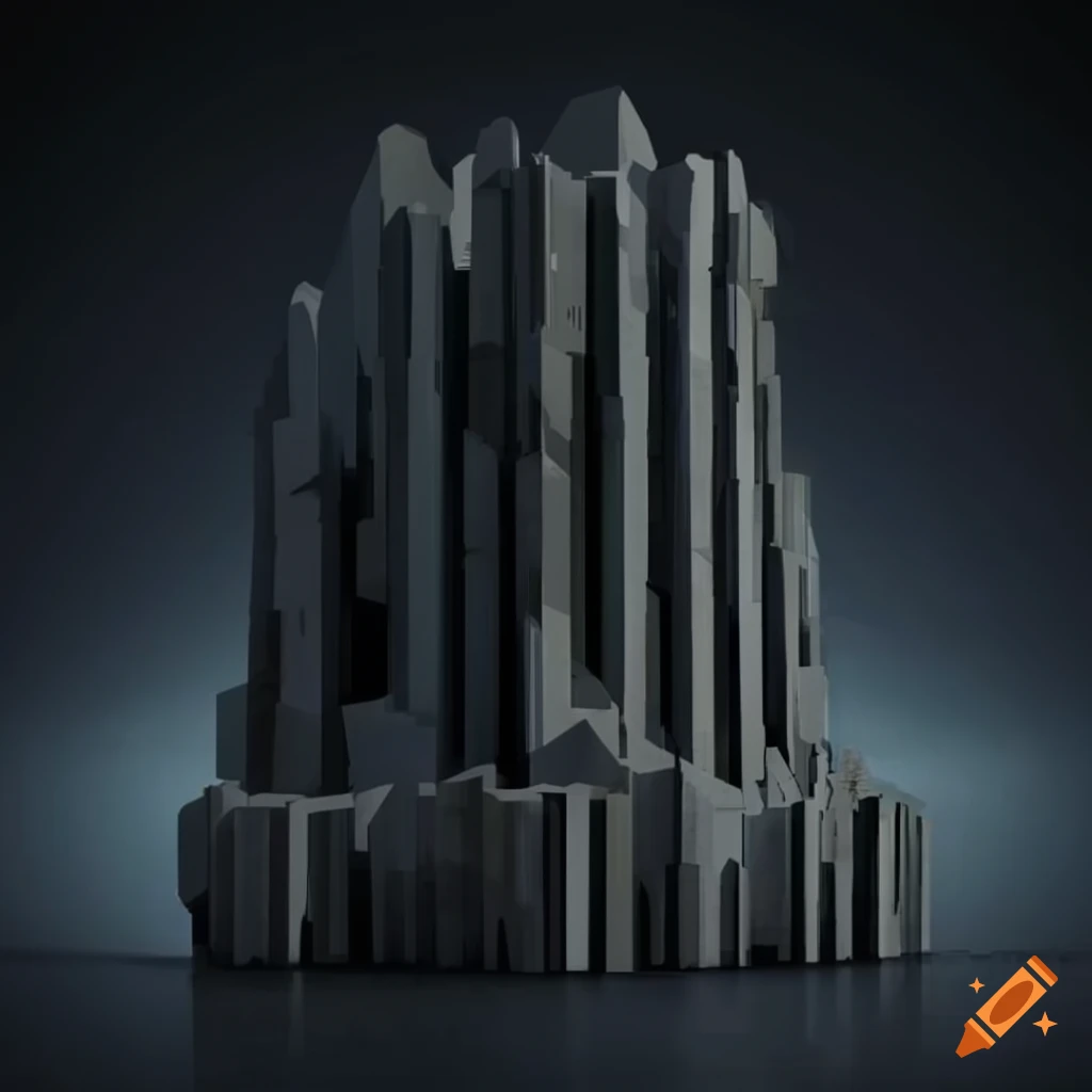 Concept art of brutalist arcology, single scyscraperlike building made ...