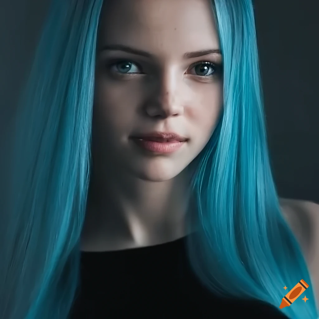 Close up of pretty german young female, wearing black short dress ...