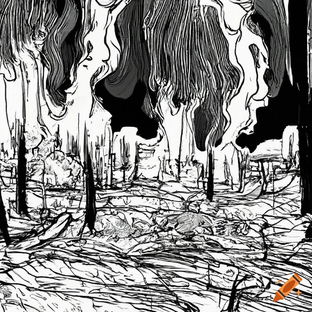 Black and white sketch of australia's devastating wildfires