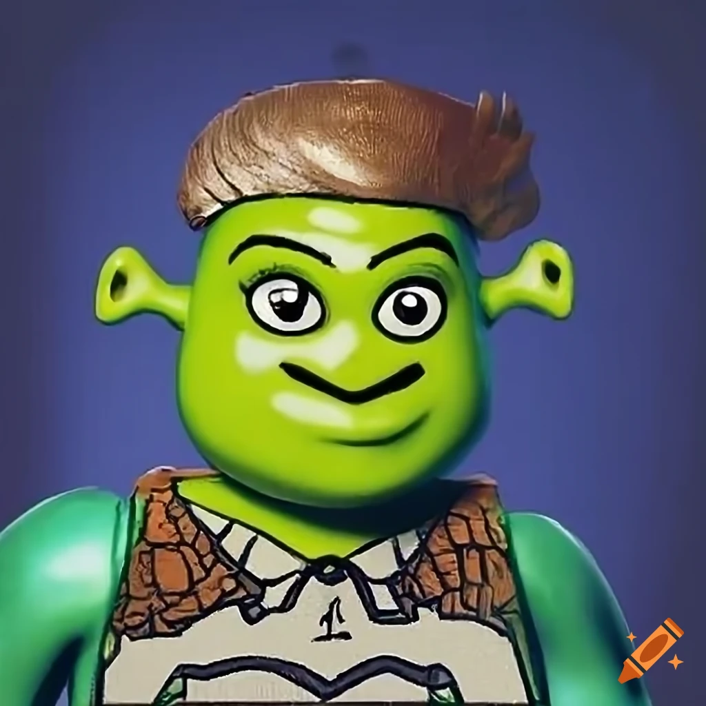 Shrek as jay dfrom ninjago on Craiyon