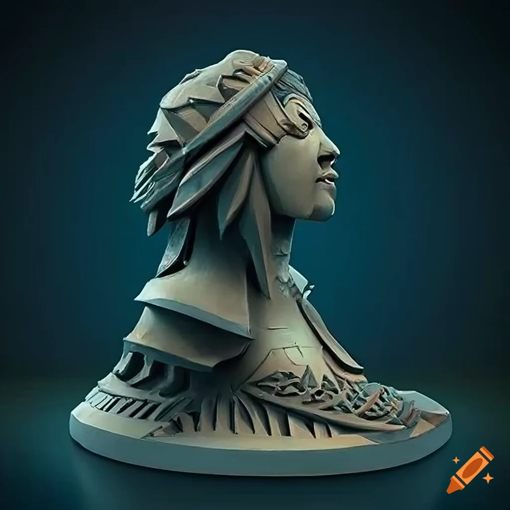 ‘architectural stave carving’-style, zelda-boss sculpture, stunning ...