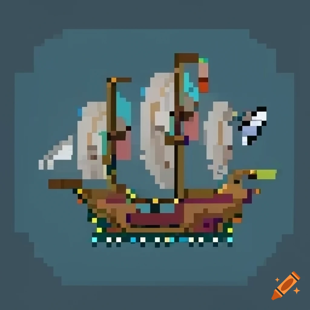 Pirate Ship Pixel Art Pixel Art Games Pixel Art Maker