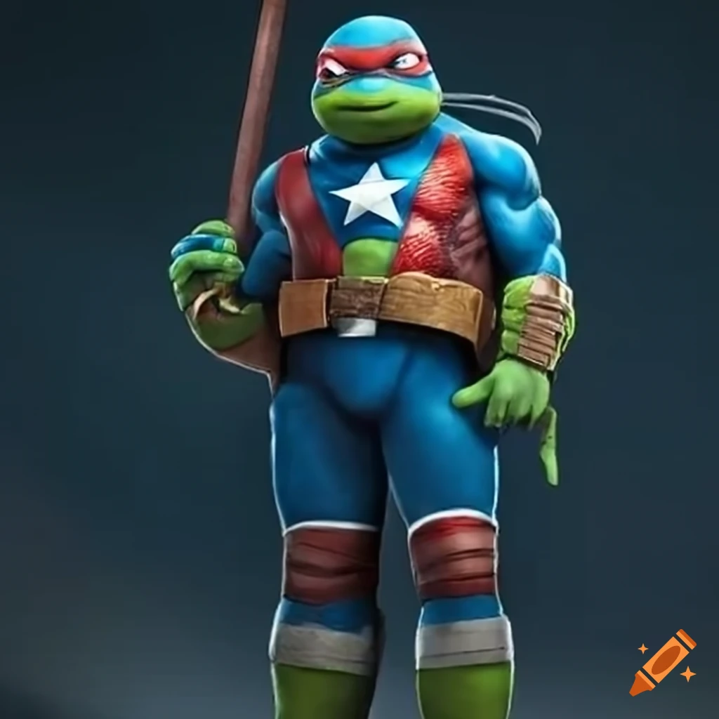 Captain america as a ninja turtle on Craiyon