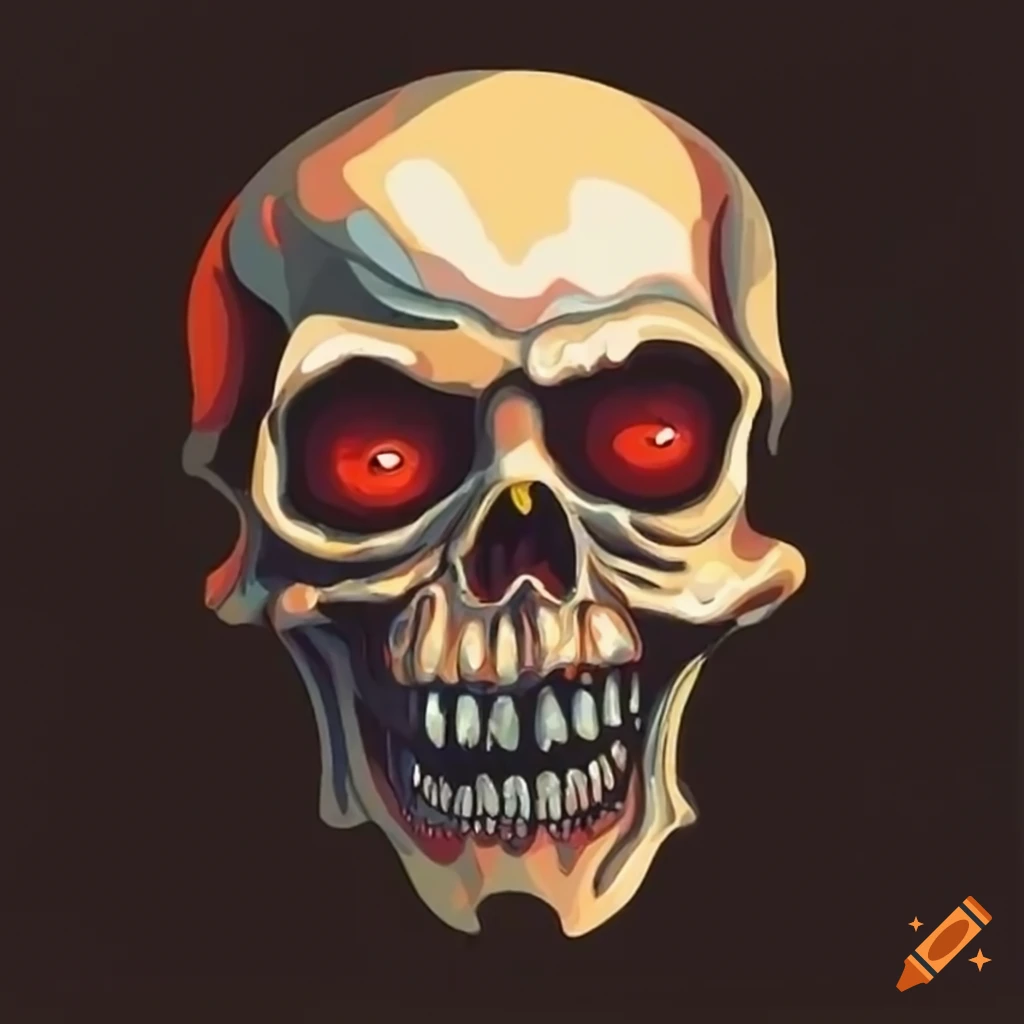 An scary skull laughing on Craiyon