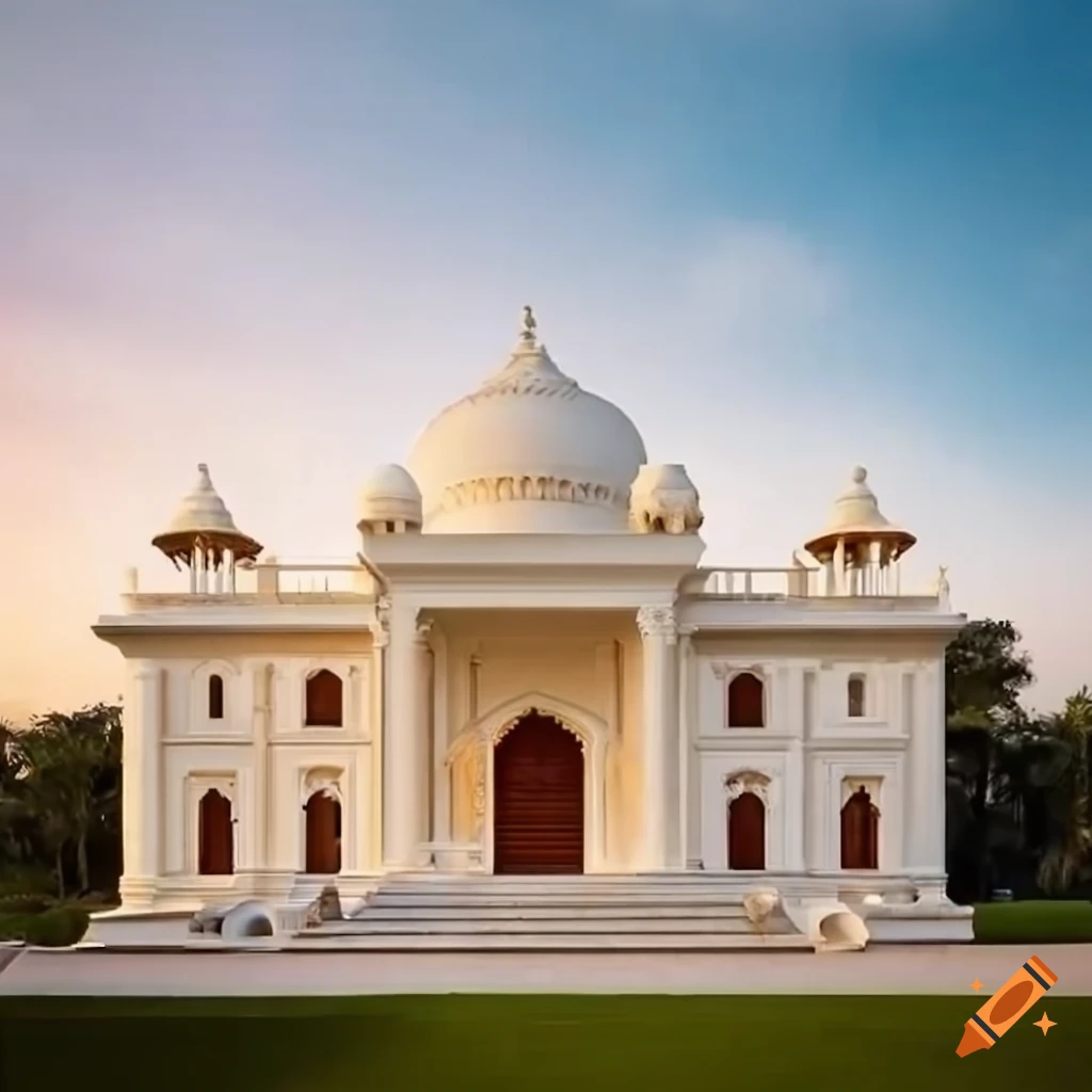 The white house in mediterranean architectural style mahal full front ...
