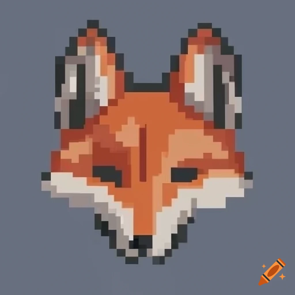 Logo design fox pixel art