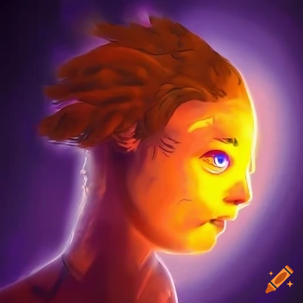 Anthropomorphic solar storm, digital art