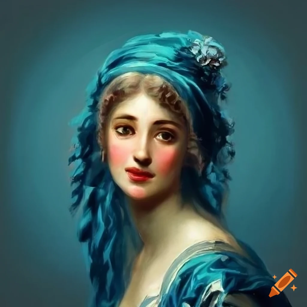 Olpntng style, Francois Boucher, floating smock soft skin girl wrapped ...