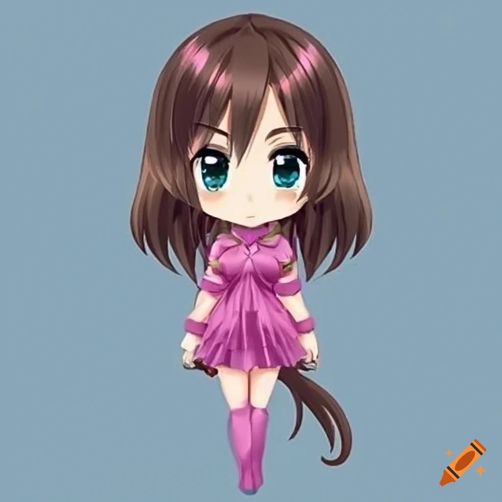 ((beautiful kawaii chibi woman classic anime illustration full body ...