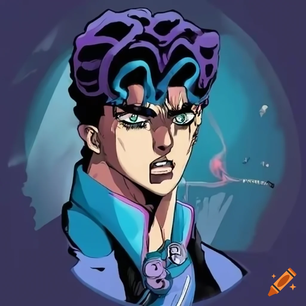 New jojo bizarre adventure charaster with dark blue hair and his ...