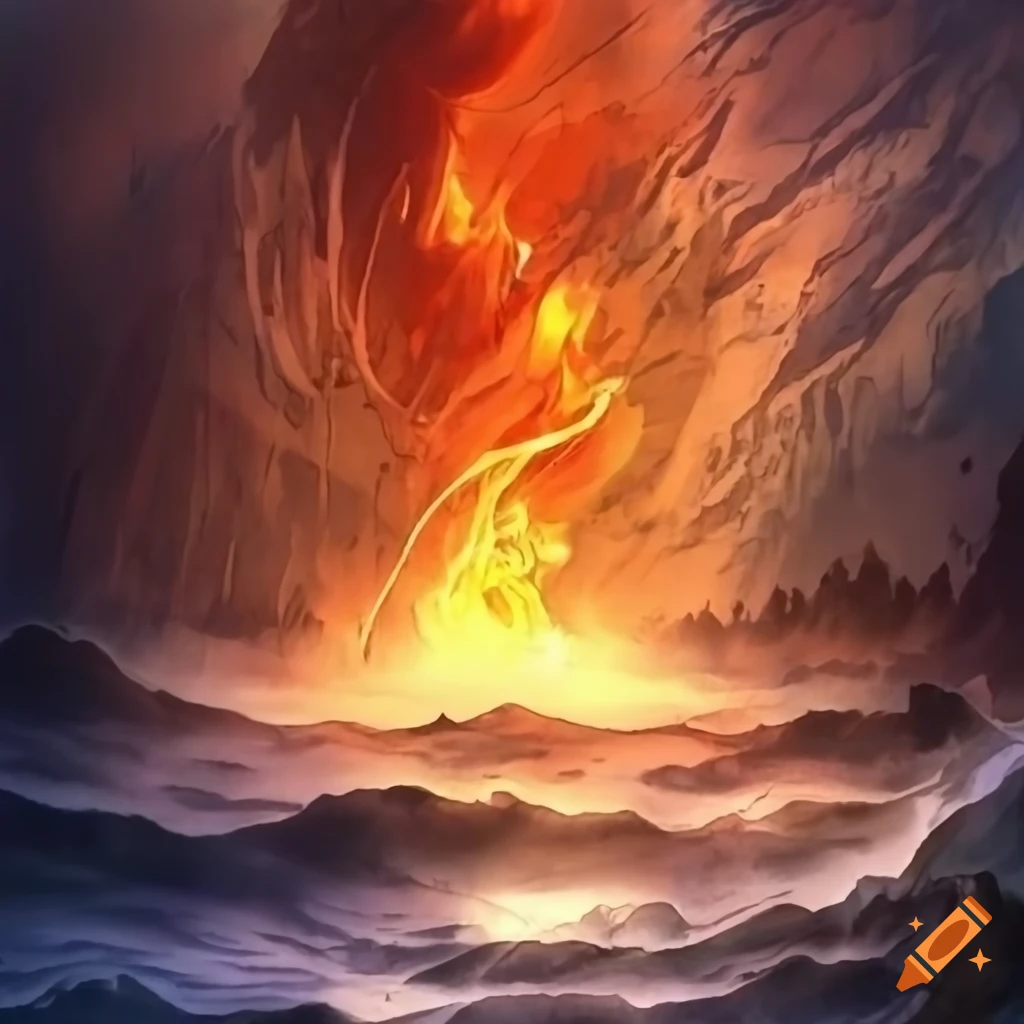 A picture representing the elements of nature:air,water,fire,light on ...