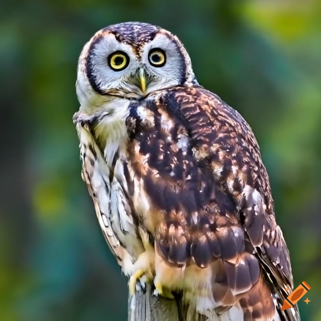 Owl with blue eyes on Craiyon