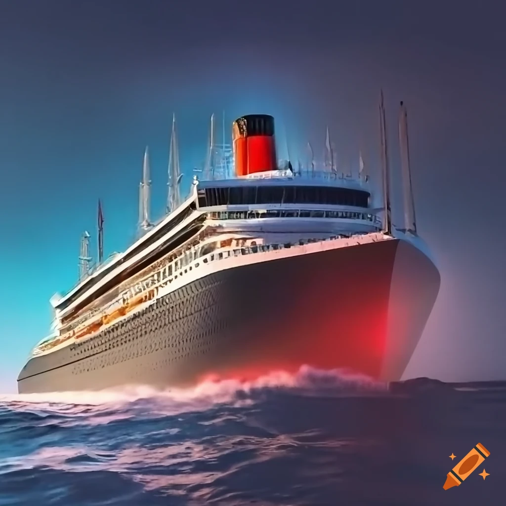 Cunard cruise ship, cocktails on Craiyon