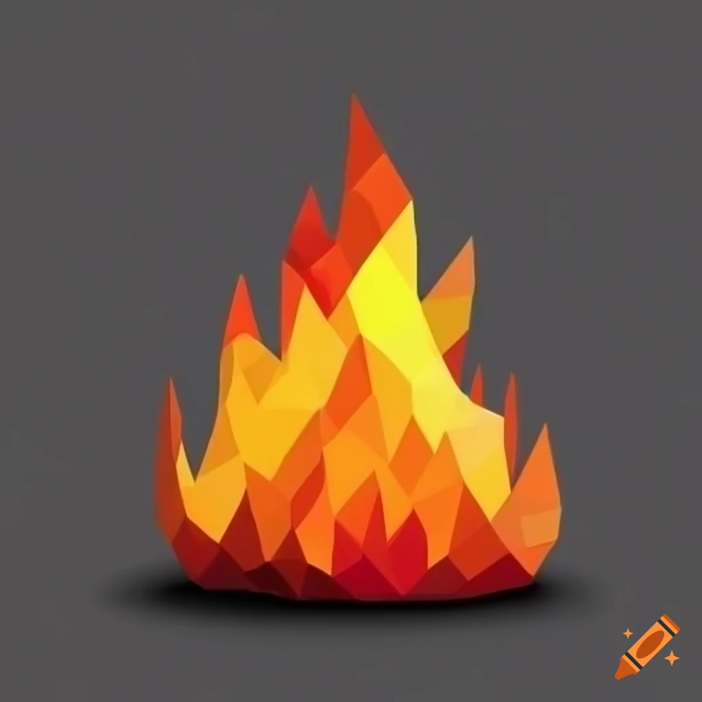 Fire icon low-poly on Craiyon