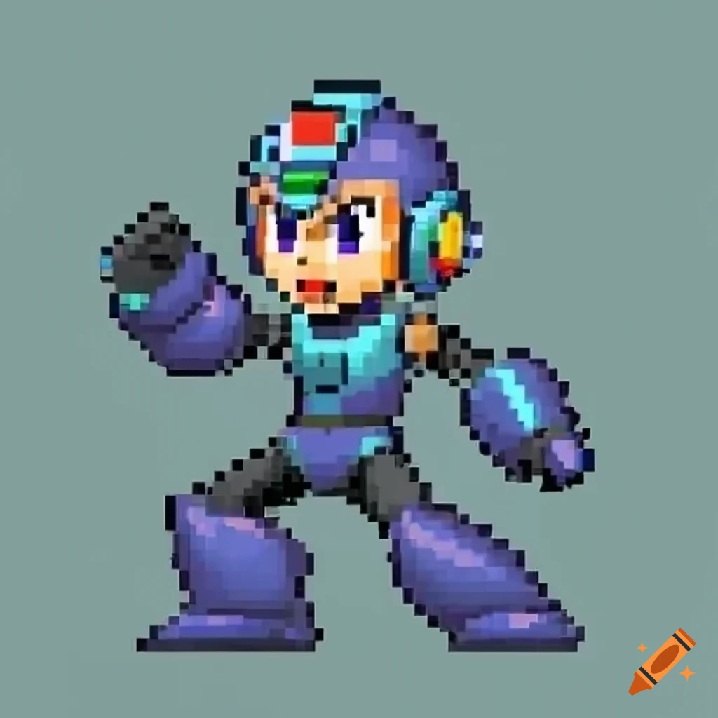 Megaman character from capcom pixel art style from capcom play system 2 ...