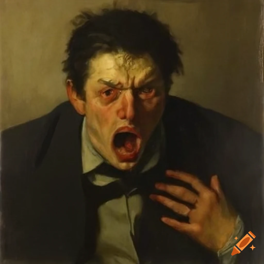 Frank duveneck dark shouting man paintings