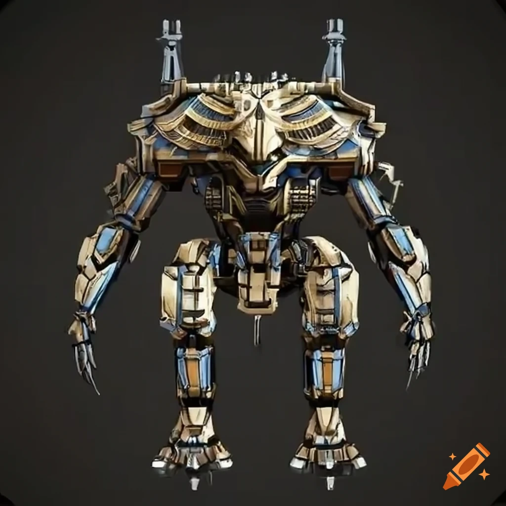 A futuristic mech inspired by the egyptian god anubis on Craiyon