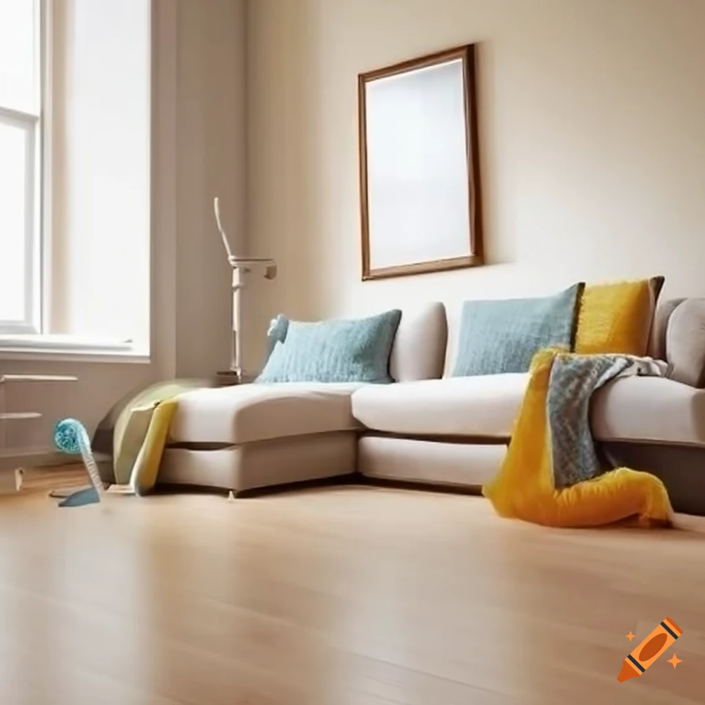 Living room interior with clean floor