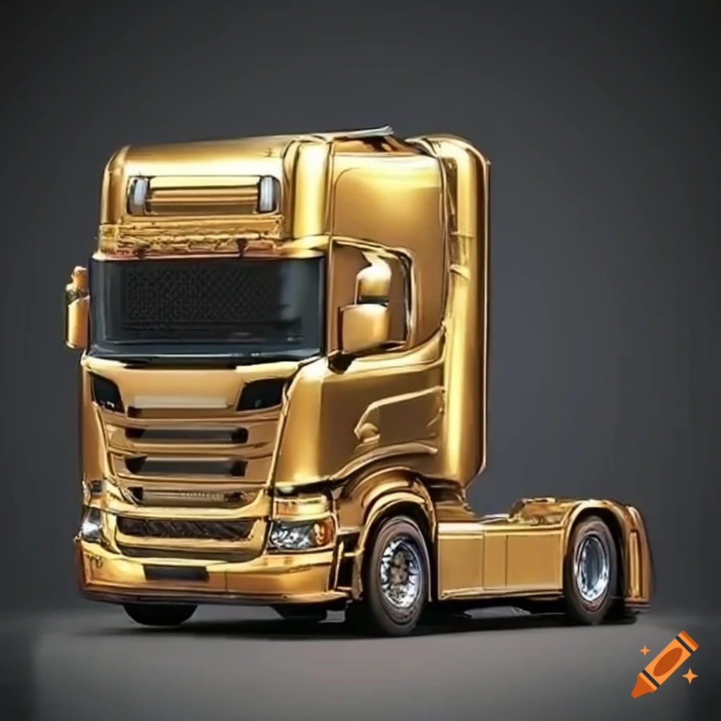 Golden truck scania no bg on Craiyon