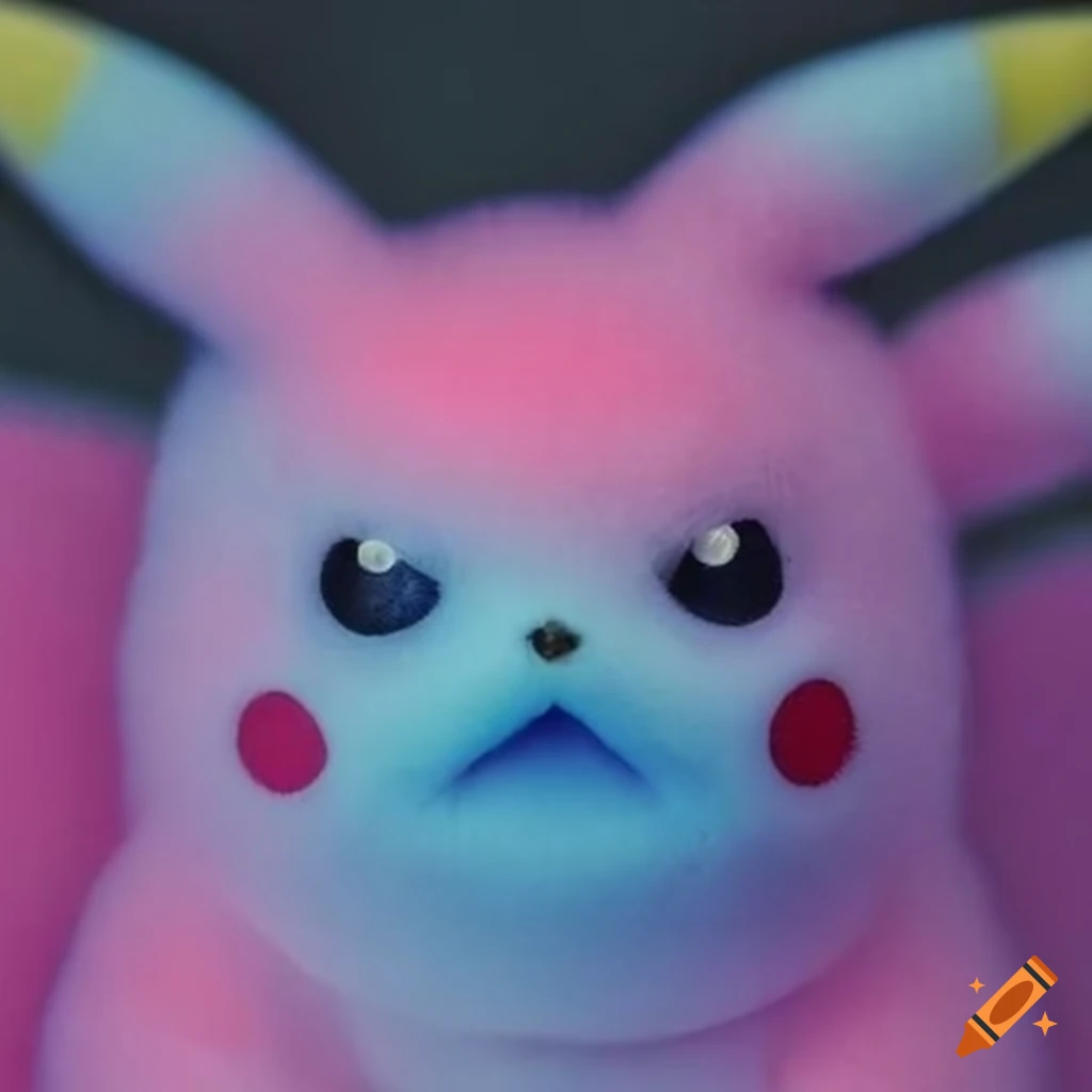 Cotton candy pikachu on Craiyon